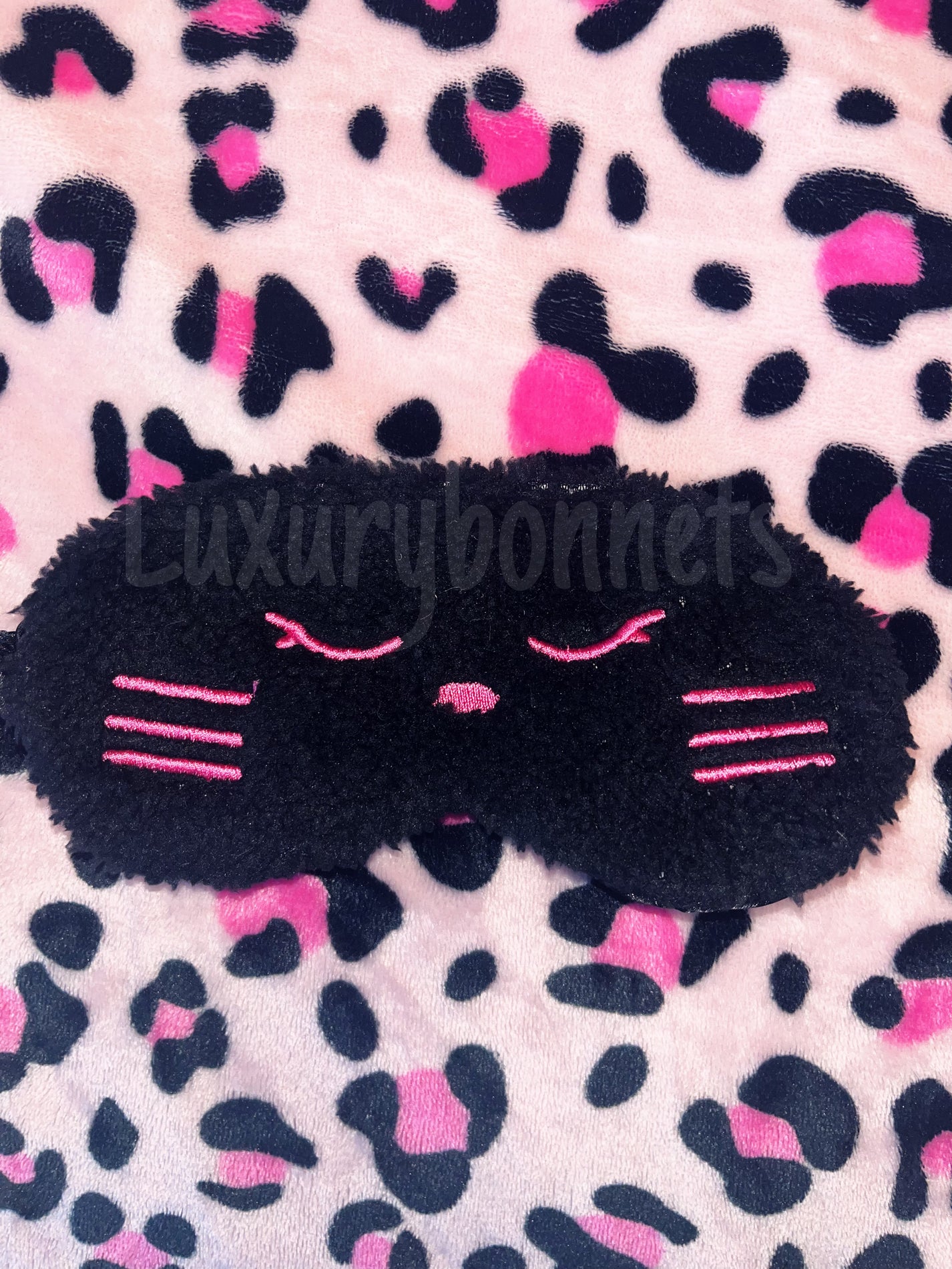 BUNDLE- Black hello kitty bonnet and sleep mask set (discount rate ...