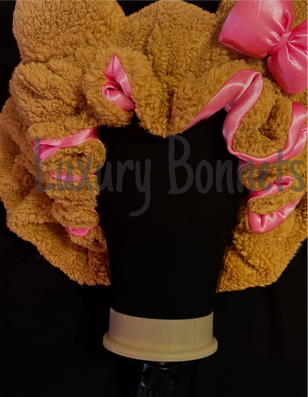 Adjustable Brown Fur Kitty Bonnet – LuxuryBonnets